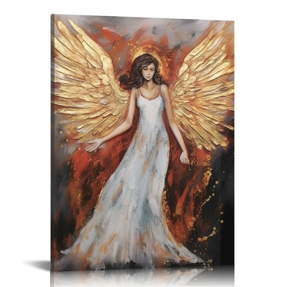 ONETECH Posters Abstract White Guardian Angel Painting Maiden Angel ...