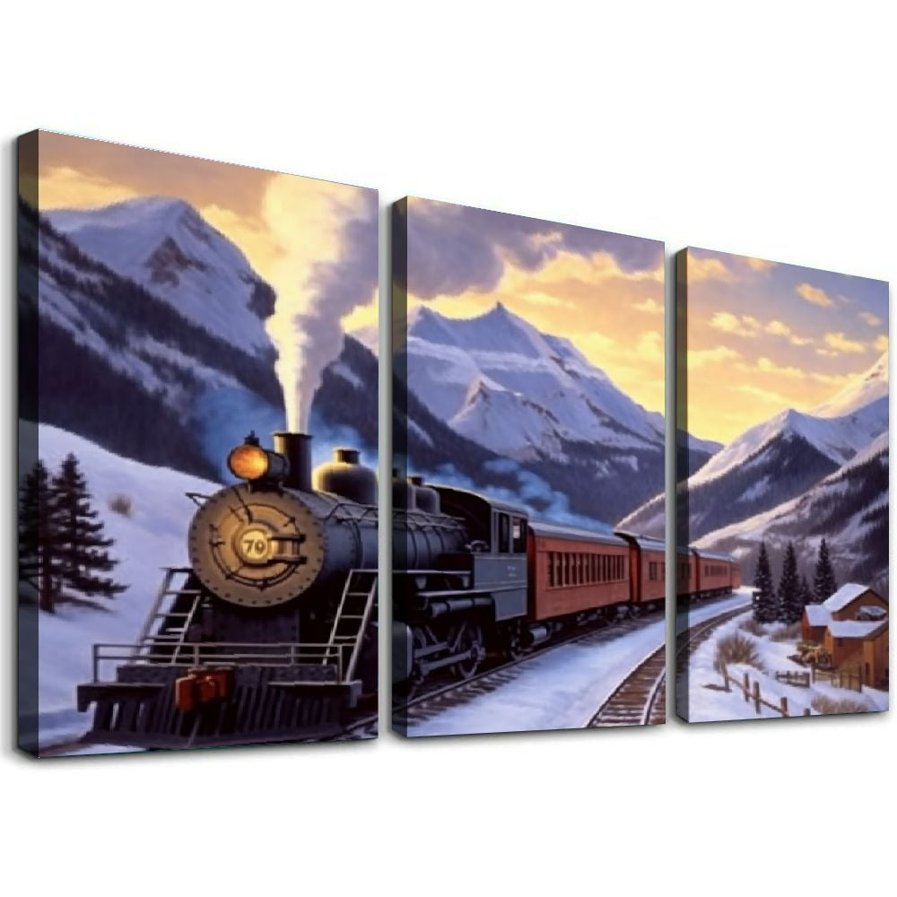 ONETECH Posters Room Aesthetic Poster Beautiful Winter Steam Train ...