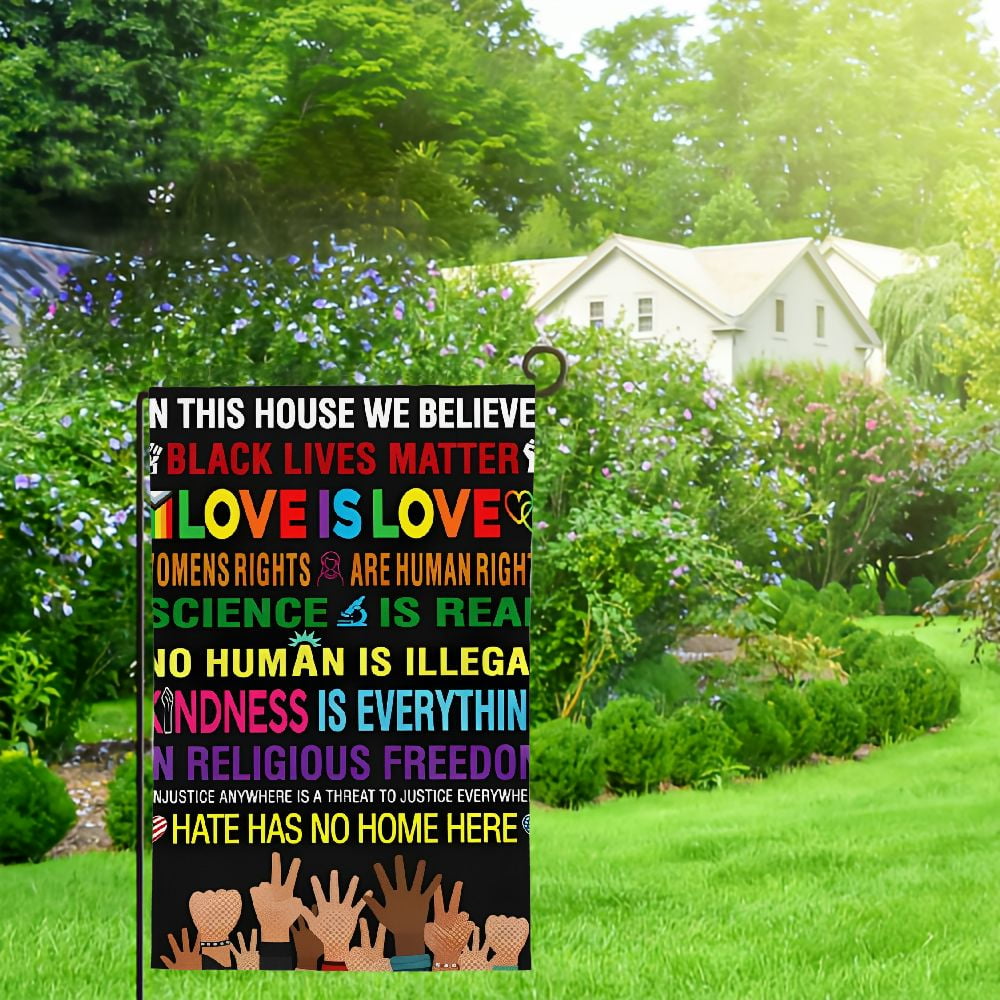 ONETECH Pride Garden Flags for Outside in This House We Believe Yard ...