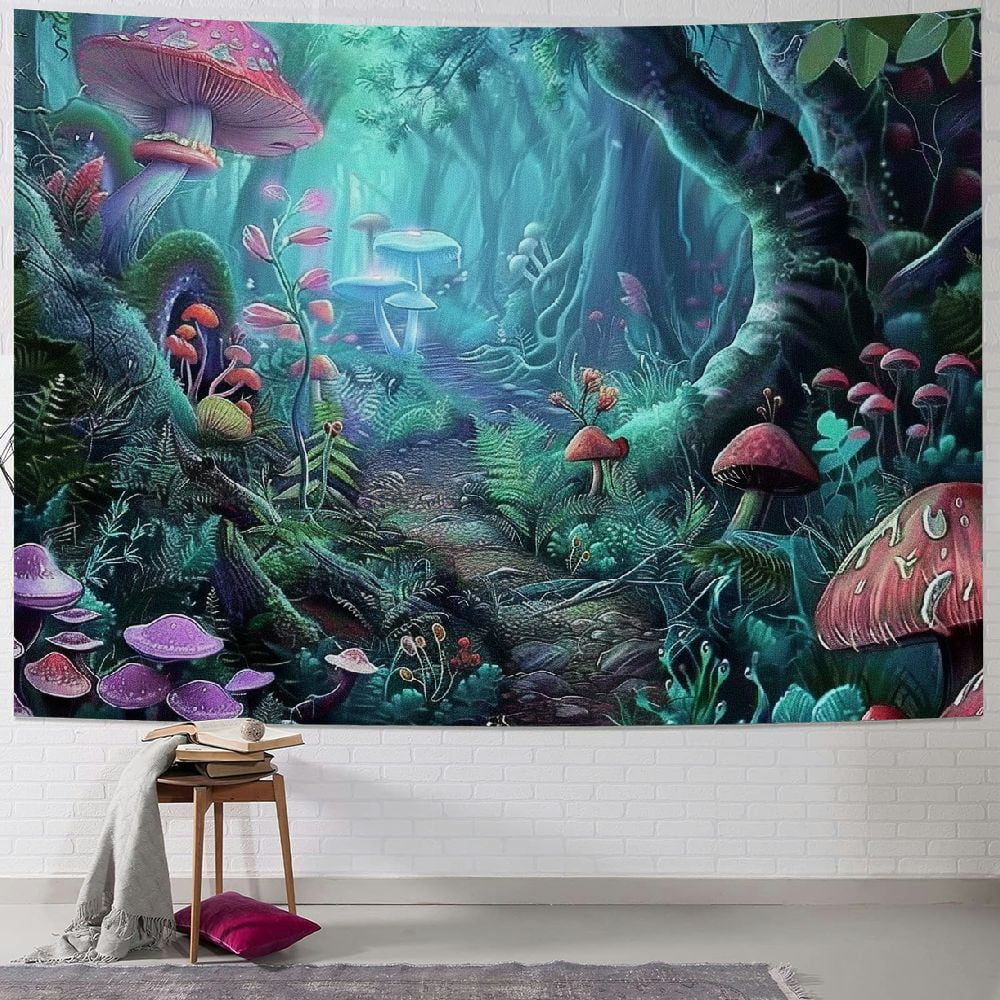 ONETECH Psychedelic Tapestry Mushroom Castle Tapestry Fairy Tale ...