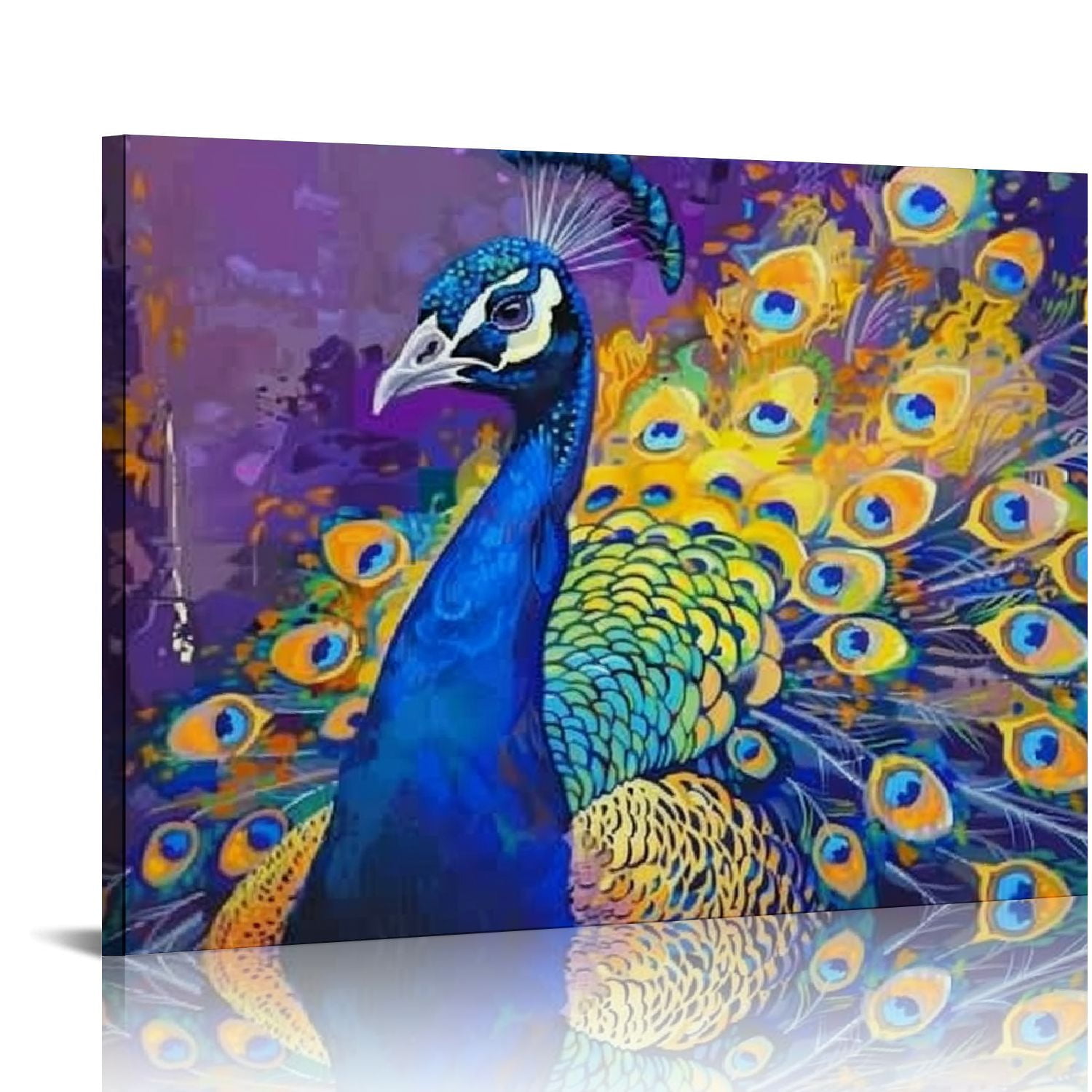 ONETECH Purple Peacock Canvas Wall Art Pictures Wall Decor Peacocks ...