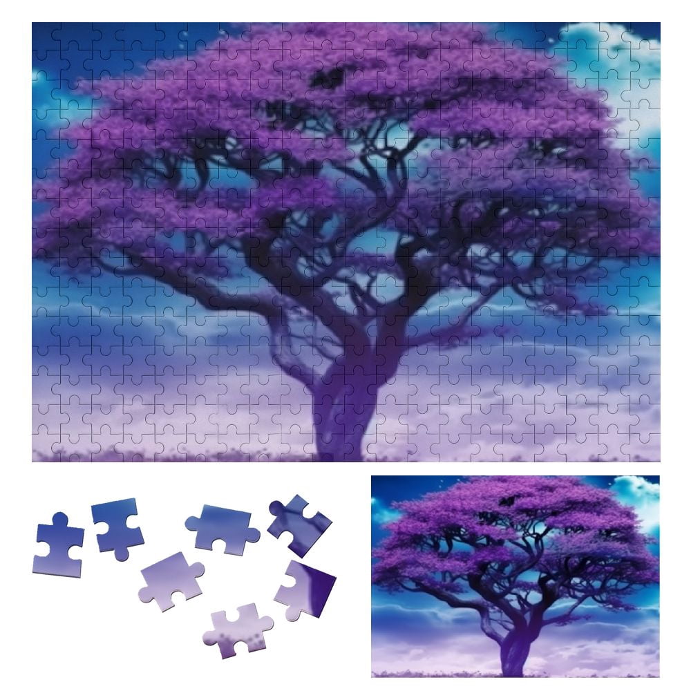 ONETECH Purple Tree Wooden Jigsaw Puzzle for Adults and Kids, Gift for ...
