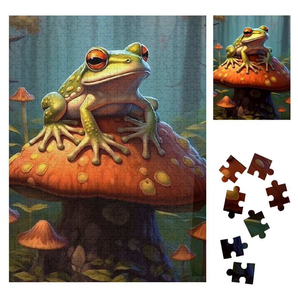 ONETECH Puzzles for Adults,Wooden Puzzles,Mushroom Frog Puzzle-Casual ...