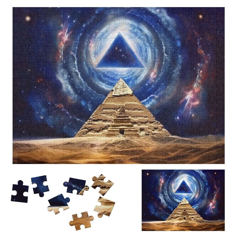 ONETECH Pyramid Spiral-Galaxy Sacred-Geometry Wooden Puzzle Game Toy ...
