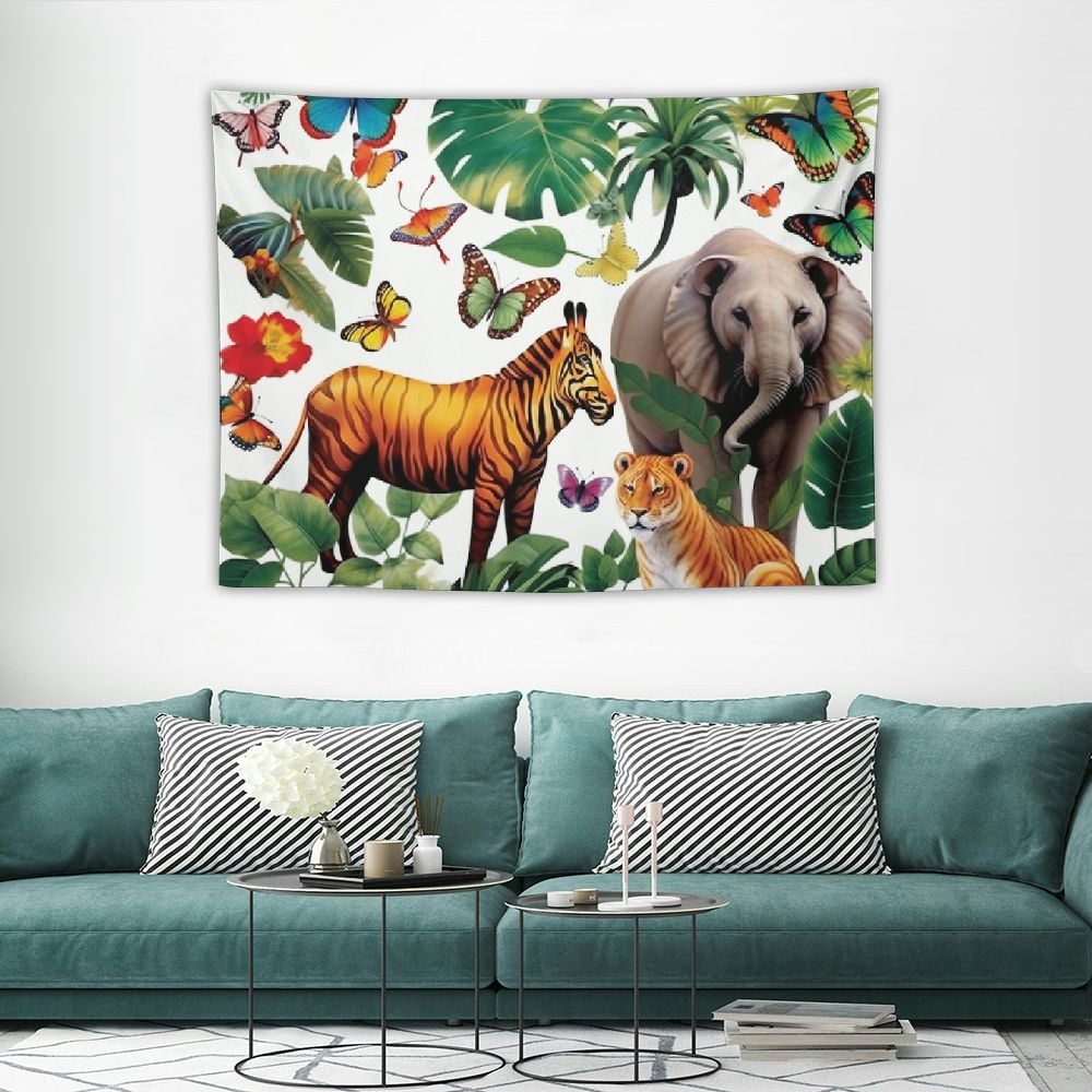 ONETECH RW-1065 Jungle Animal Wall Decals Cartoon Wild Animal Wall ...