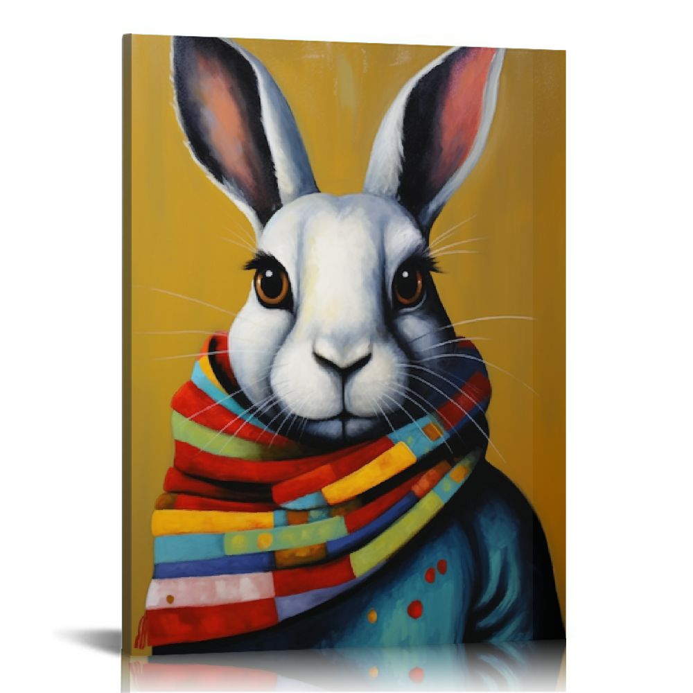 ONETECH Rabbit Wall Art Picture Cartoon Rabbit Canvas Print Artwork ...