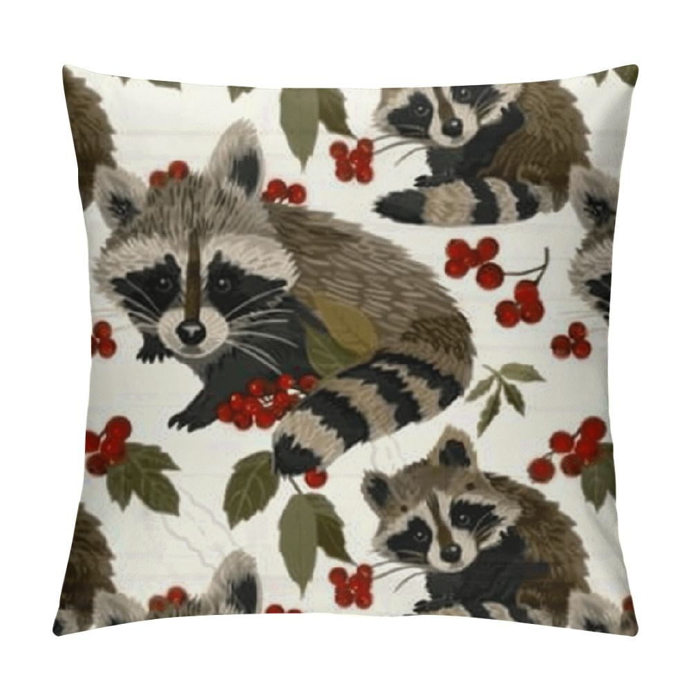 FUMJ Raccoon Pillow Covers Decorative Throw Pillow Cover Soft Pillow ...