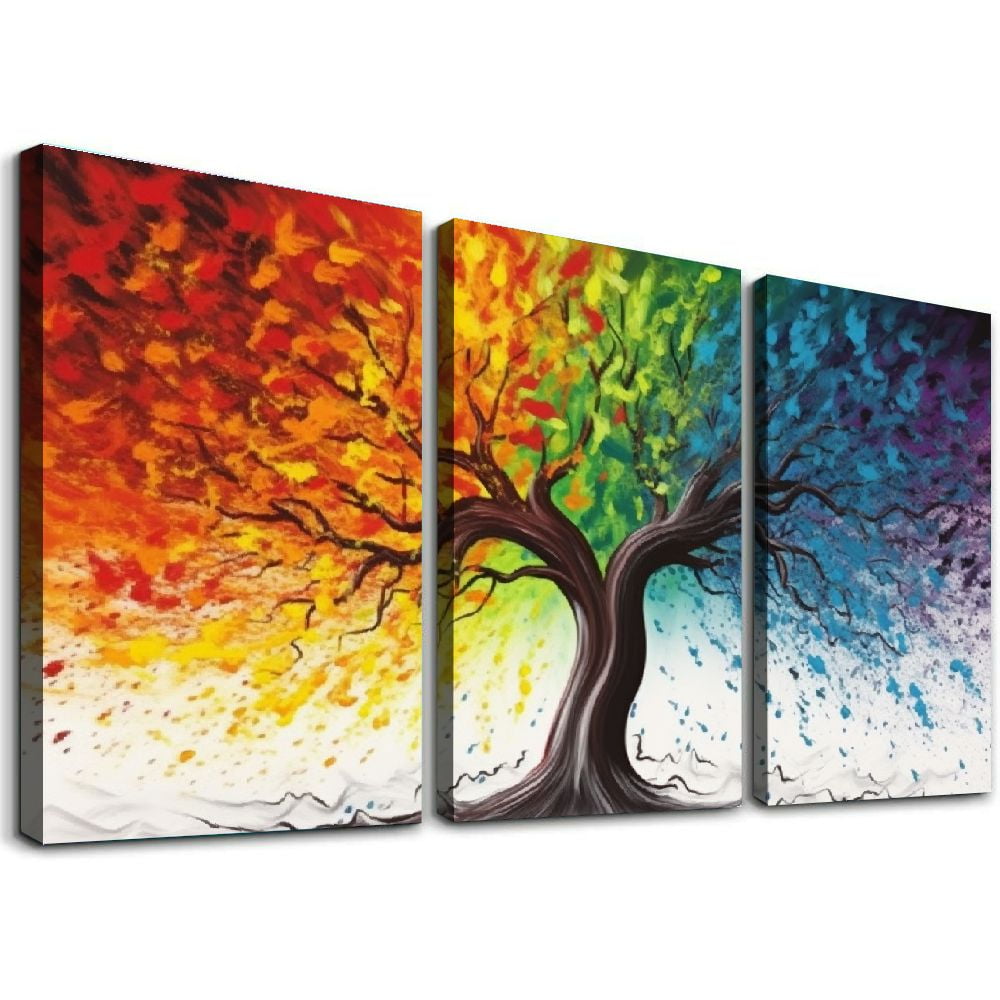 ONETECH Rainbow Seasons Tree Canvas Wall Decor by Artist Ashvin ...