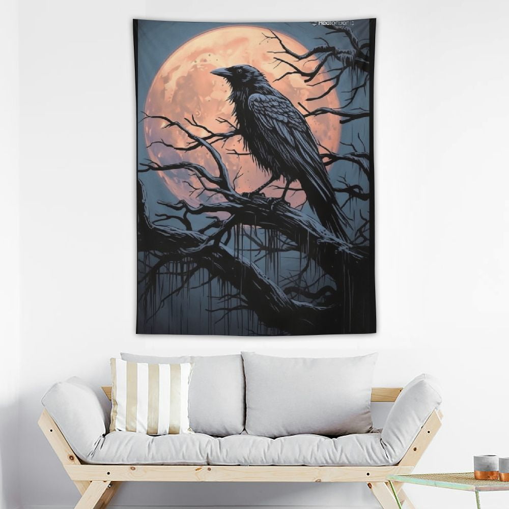 ONETECH Raven Tapestry, Psychedelic Tapestry Wall Hanging, Gothic ...