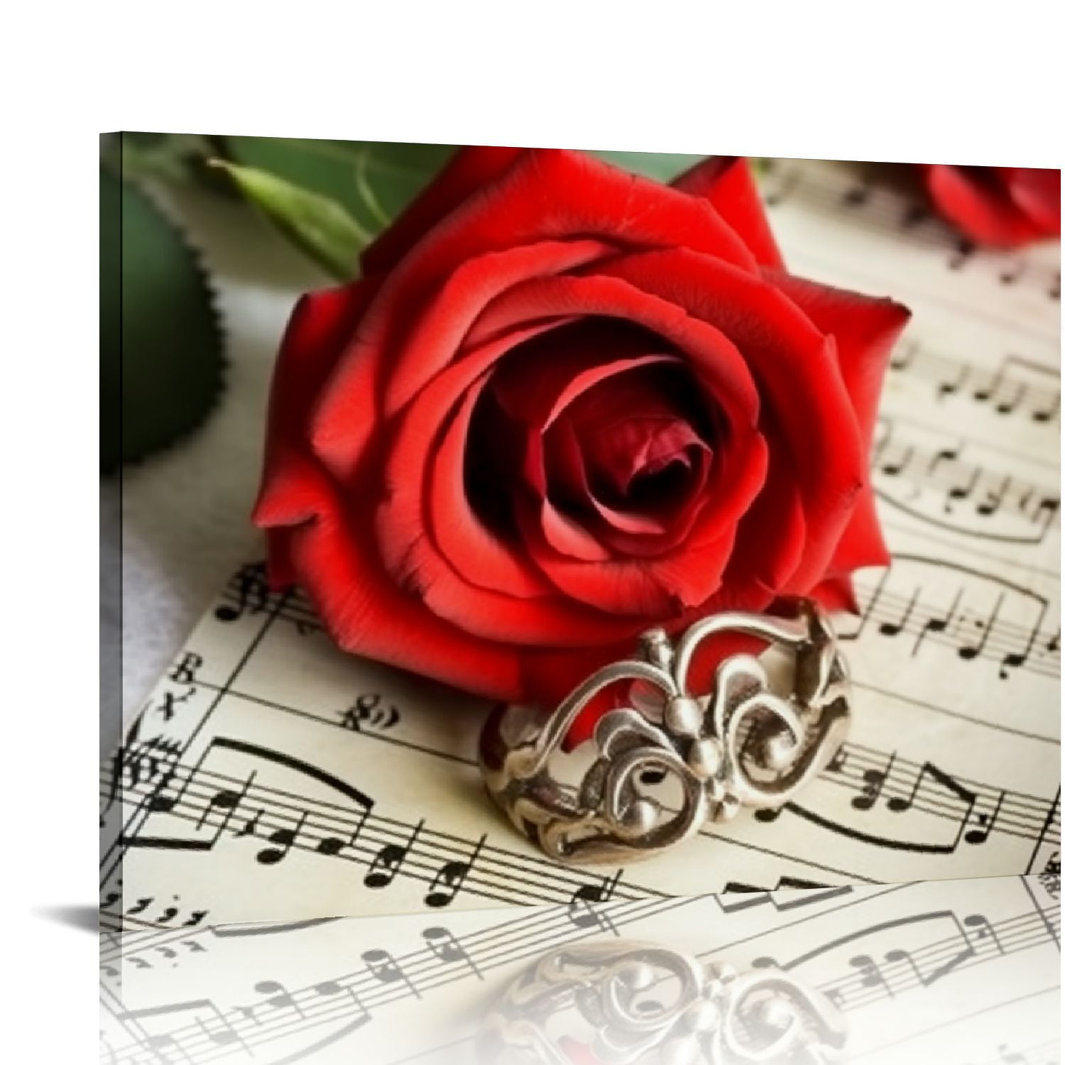 ONETECH Red Rose Flower Picture Living Room Decor Wall Art Canvas Print ...