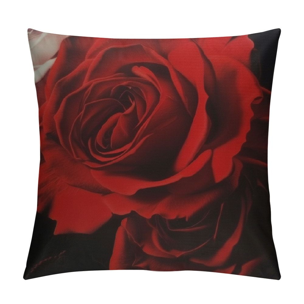 ONETECH Red Rose Pillow Covers Throw Pillow Covers Rose Decorative ...