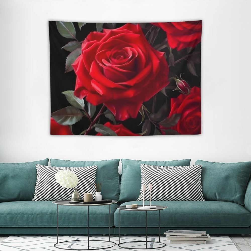 ONETECH Red Rose Tapestry, Floral Tapestry Flower Tapestry Wall Hanging ...