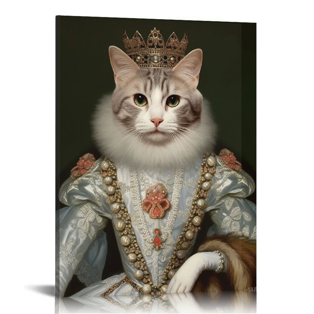 ONETECH Renaissance Cat Art - Vintage Shabby Chic Home Decoration ...