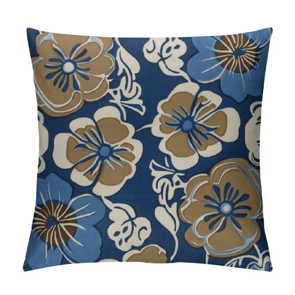 ONETECH Retro Throw Pillow Cushion Case, Nostalgic Flower Petals Spring ...