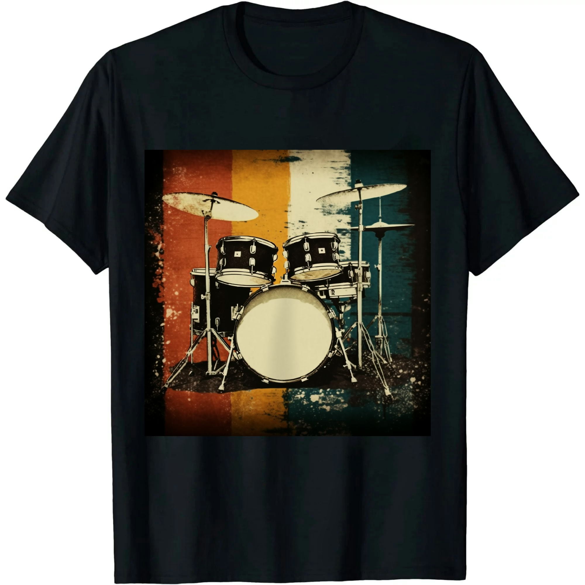 ONETECH Retro Vintage Drum Set Drumset Drumming Funny Drummer T-Shirt ...
