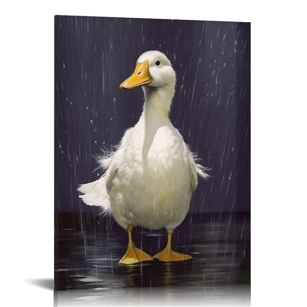 ONETECH Room Wall Decor Goose Wall Art Running in the Rain Canvas ...