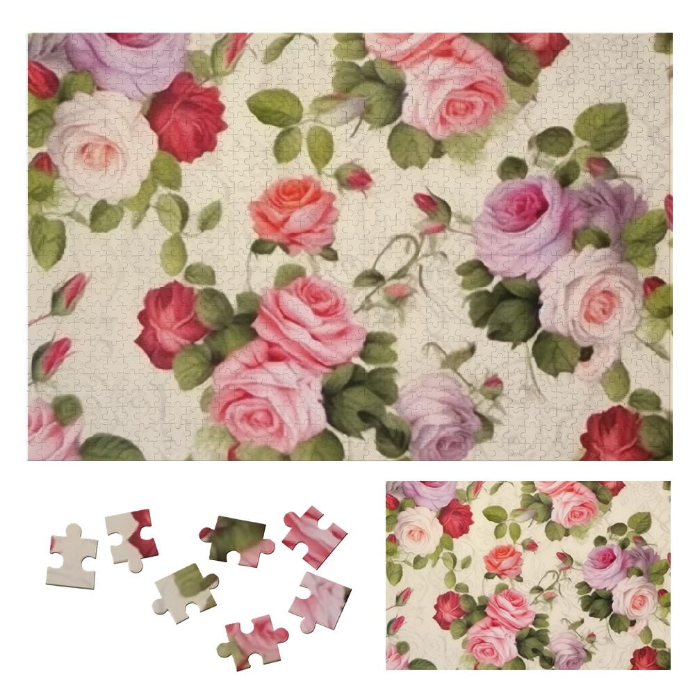 ONETECH Roses Wooden Jigsaw Puzzle Challenging Difficult Wood Puzzles ...
