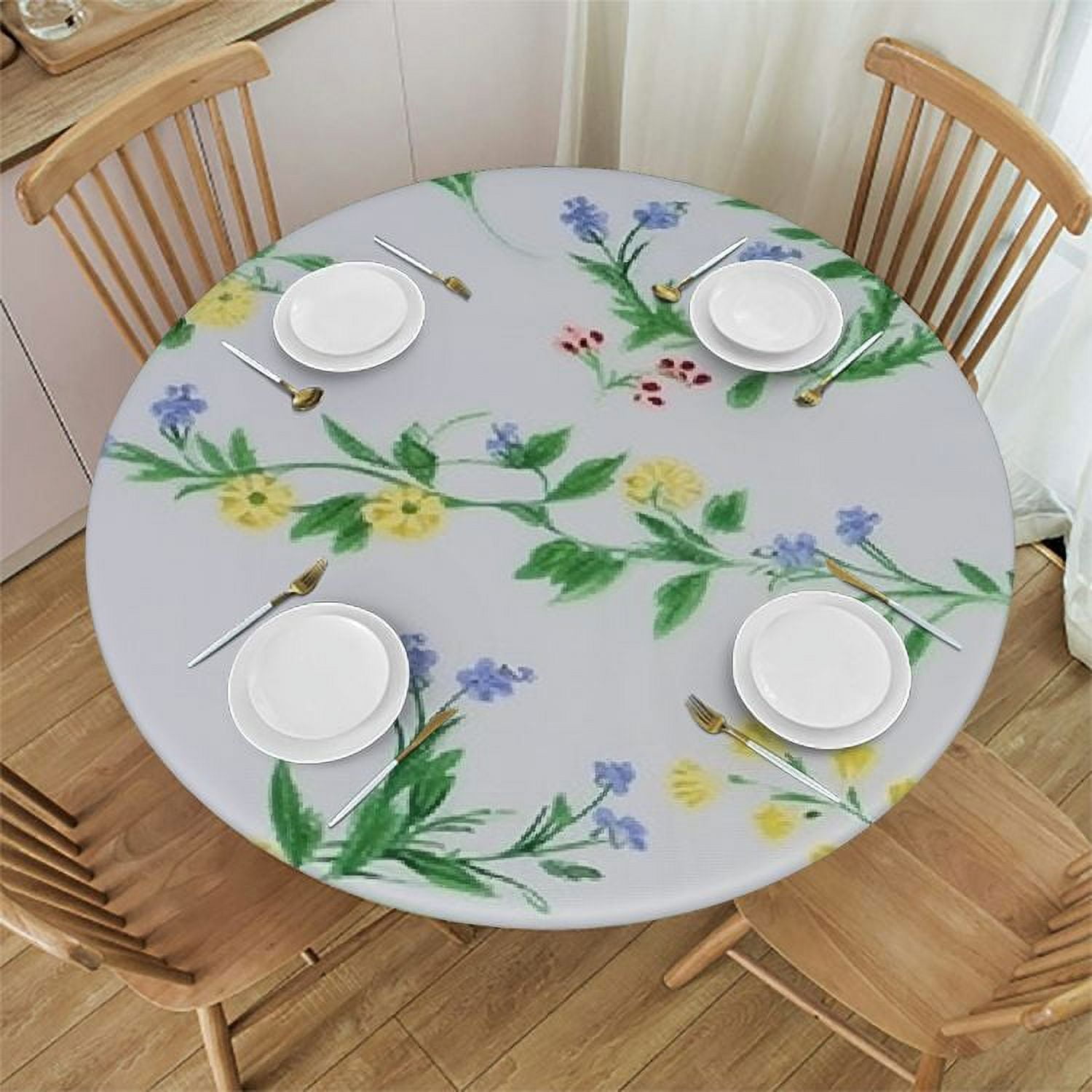 ONETECH Round Easter Tablecloth, Round Happy Easter Table Cloth Spring ...