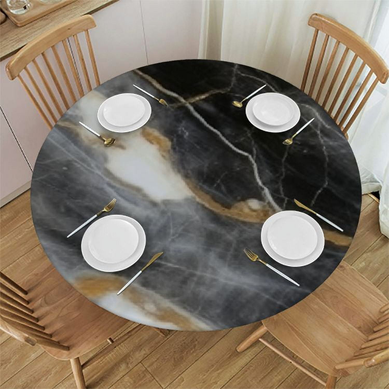 ONETECH Round Table Cover Marble Texture Pattern,Table Cloth Cover ...