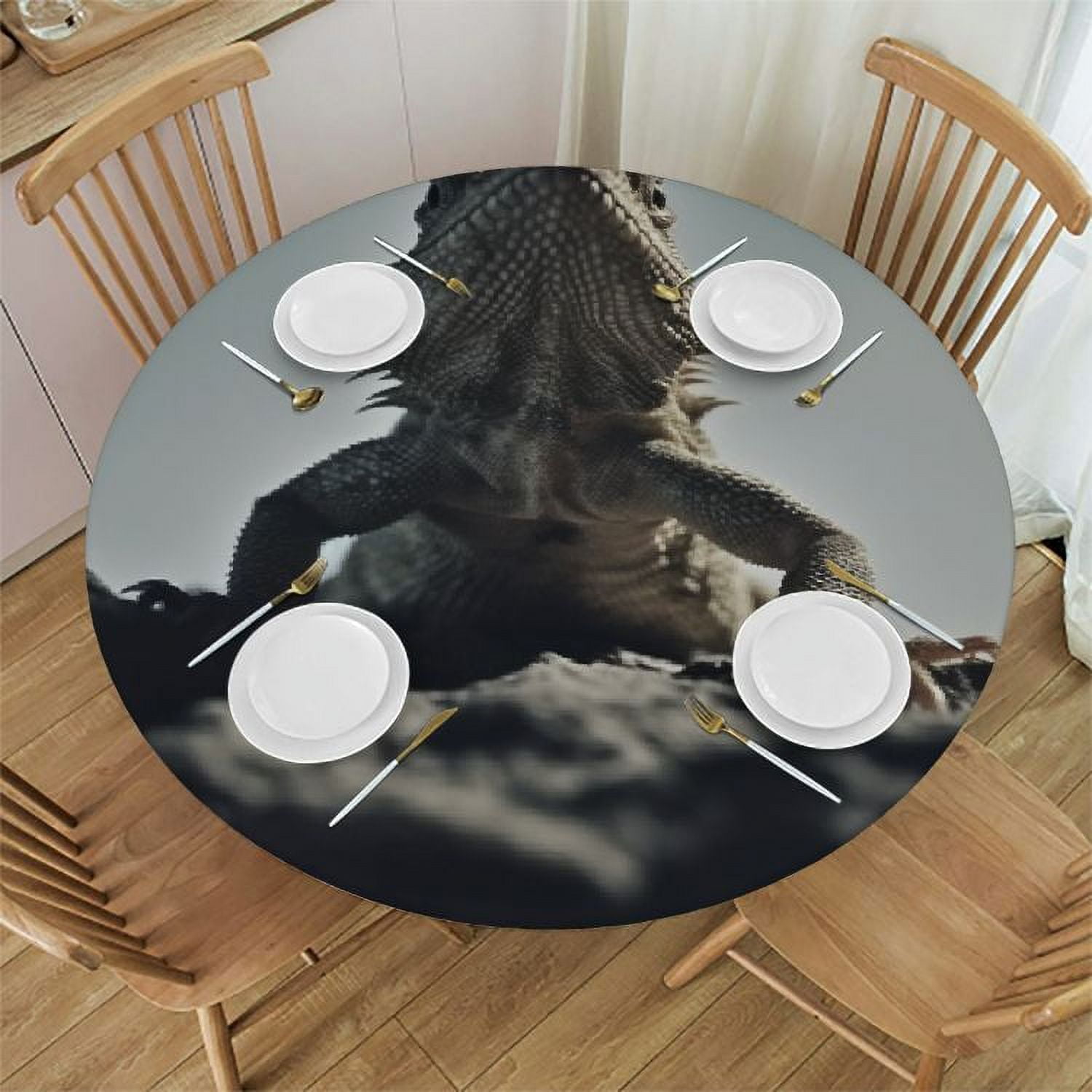 ONETECH Round Tablecloth, Table Cloth, Cool Bearded Dragon Lizards ...