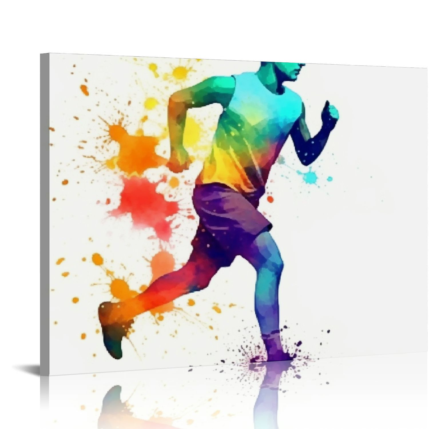 ONETECH Runner Abstract Art Wall Print, White Background, Perfect for ...