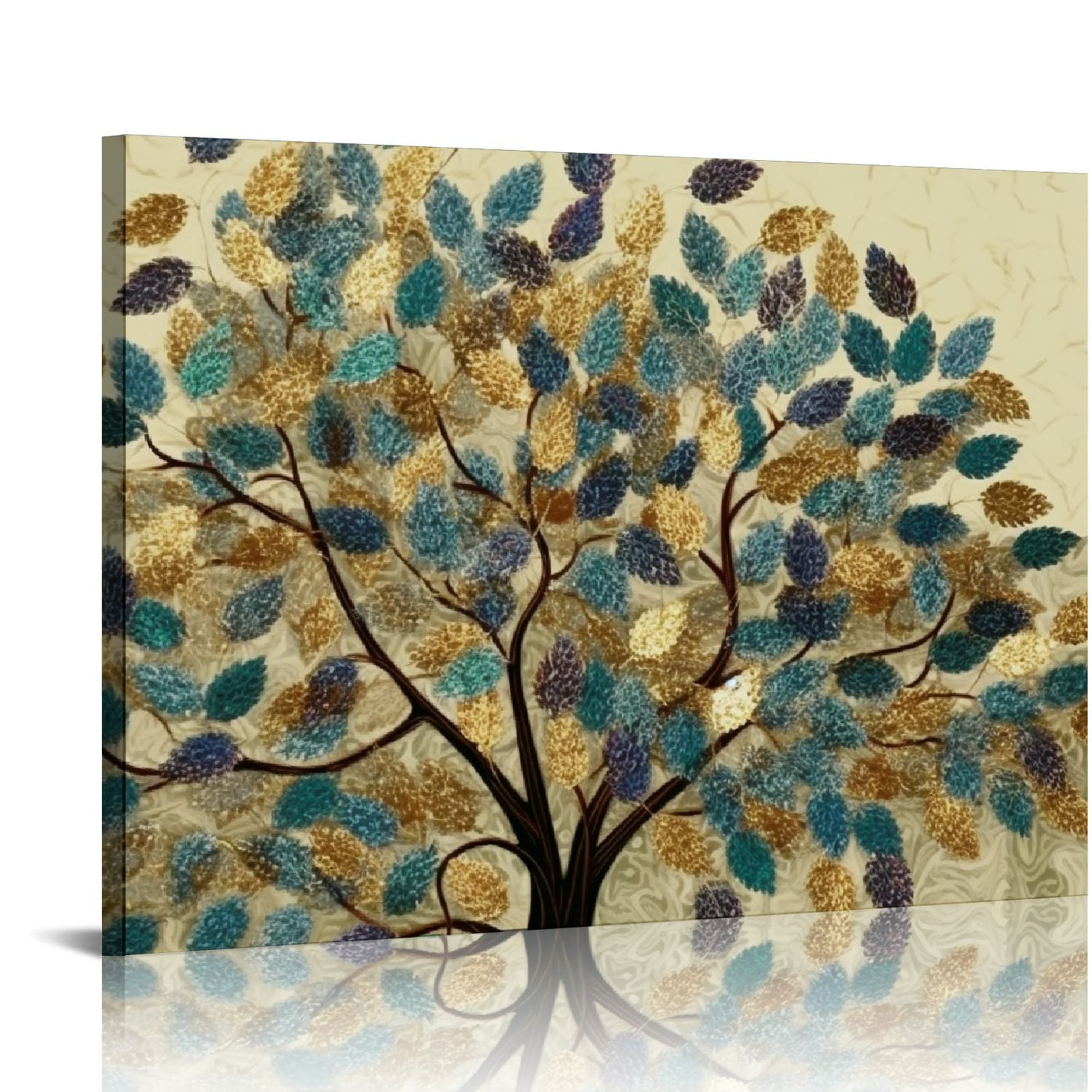 ONETECH Rustic Tree Wall Art Brown Tree of Life Canvas Wall Decor 20 ...