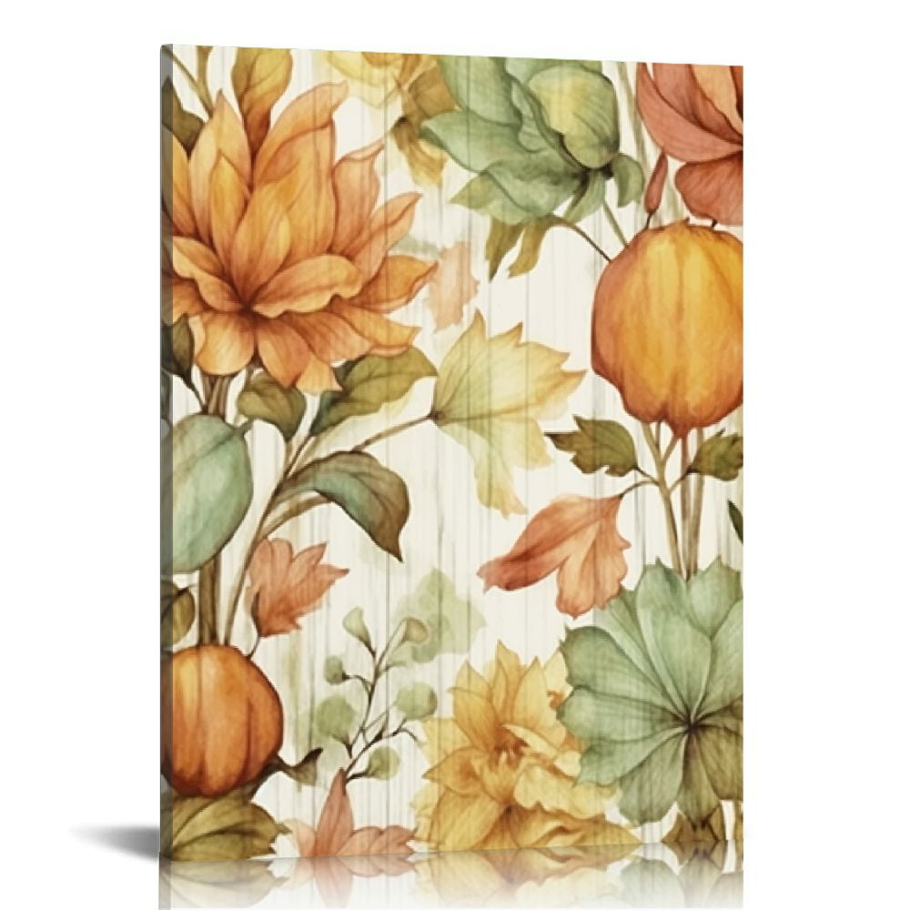 ONETECH Rustic Watercolor Sunflower Pumpkin Fall Harvest Maple Leaf ...