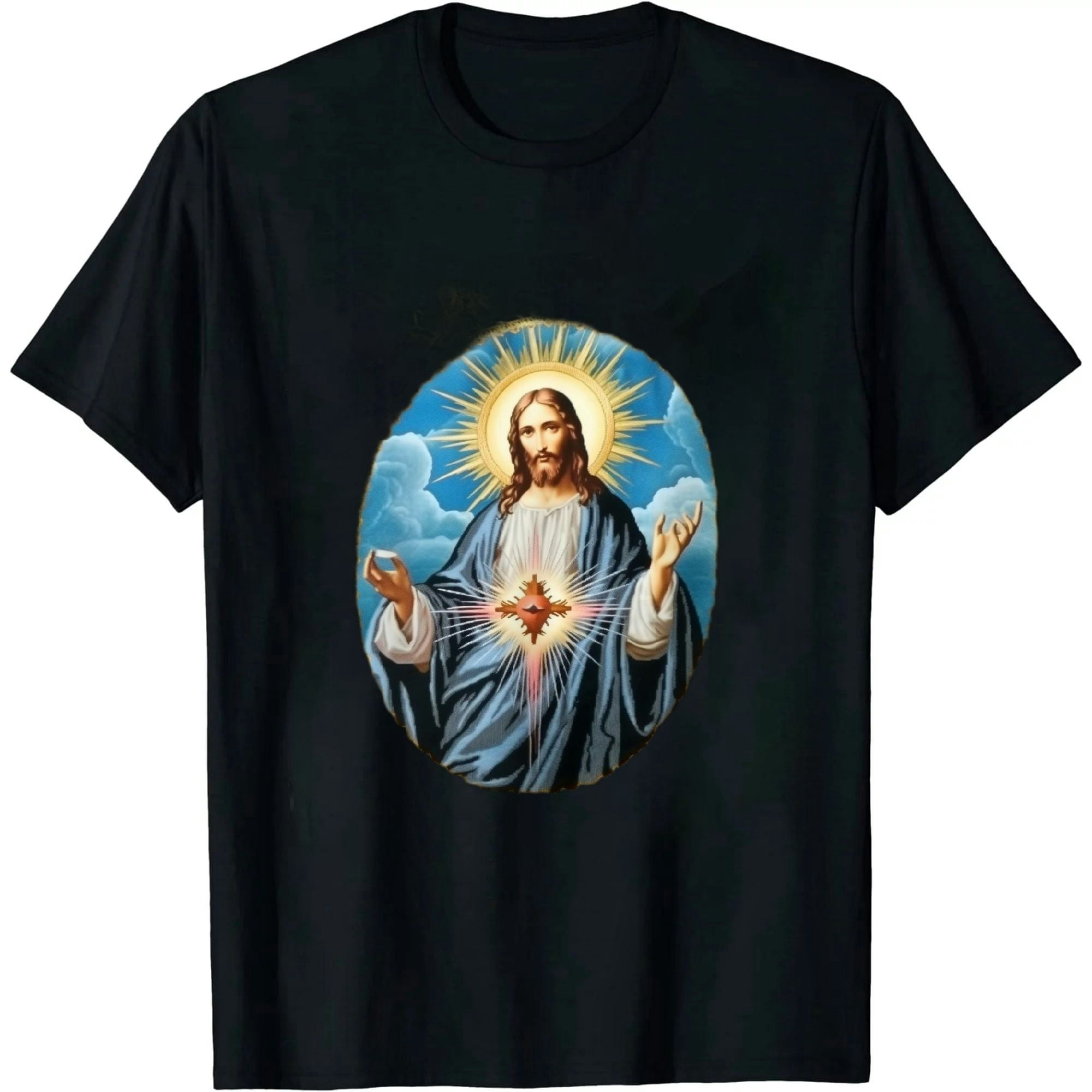ONETECH Sacred Heart of Jesus Christ Vintage Cross Catholic T-Shirt ...