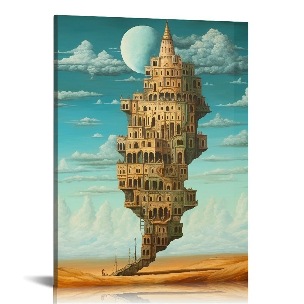 ONETECH Salvador Dali Living on The Moon Poster Decorative Painting ...