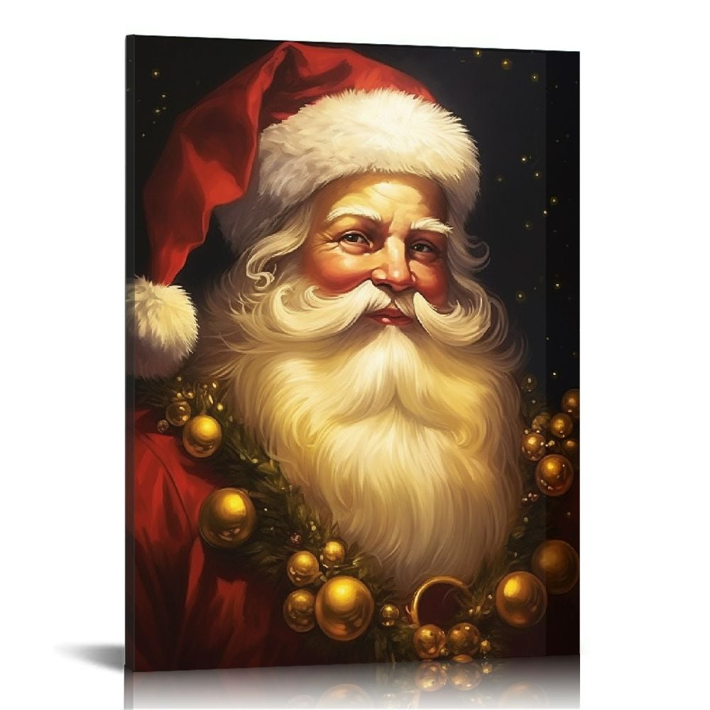 ONETECH Santa Canvas Wall Art Vintage Santa Claus Pictures Prints ...