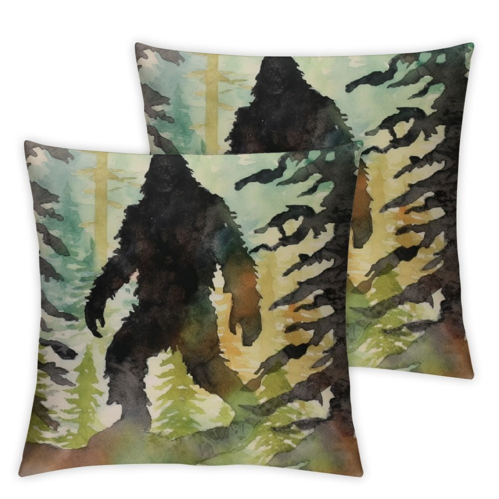 ONETECH Sasquatch Watercolor Rustic Farmhouse Style Decorative Throw ...
