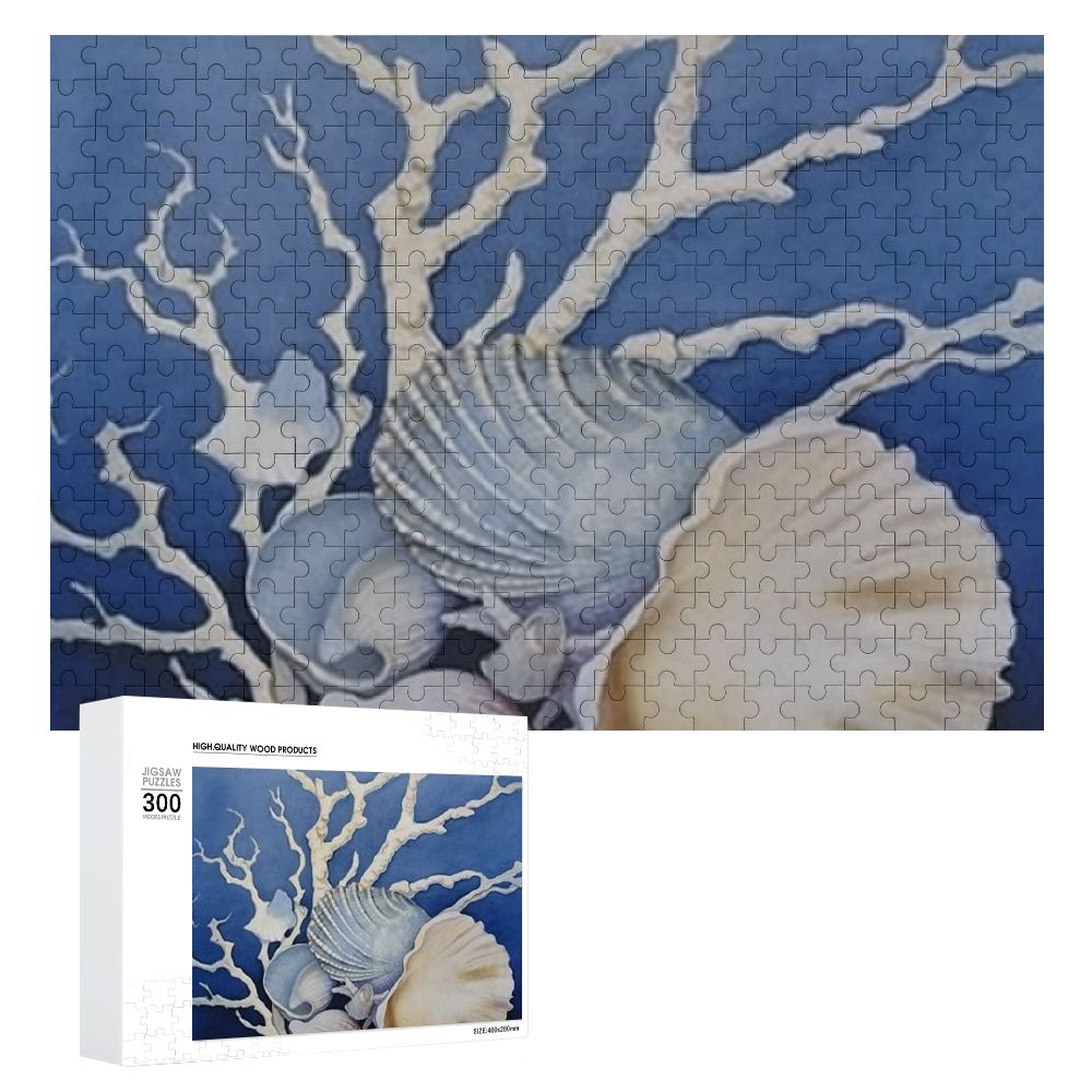 ONETECH Sea Shell Tree Branch Blue Background Wooden Puzzle for Adults ...