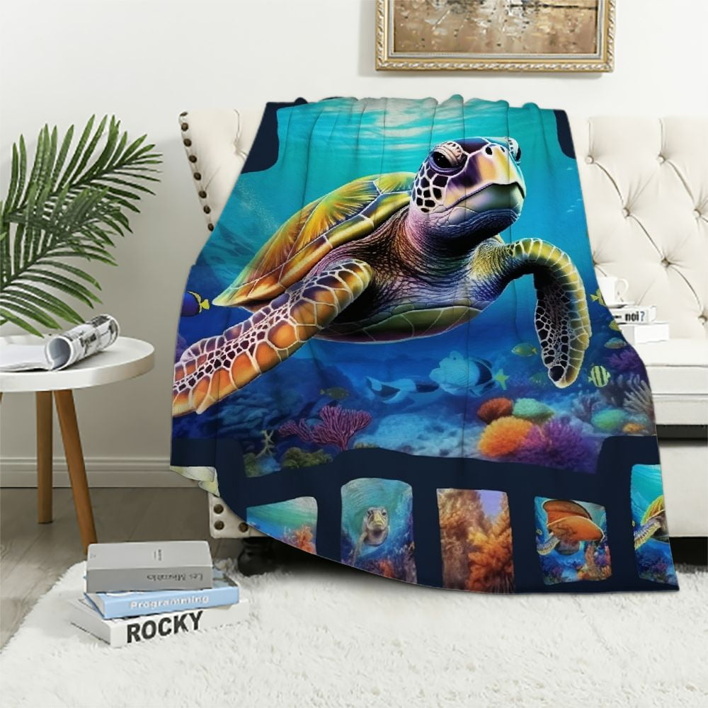 FUMJ Sea Turtle Gifts for Turtle Lovers Blanket Sea Turtle Gifts for ...