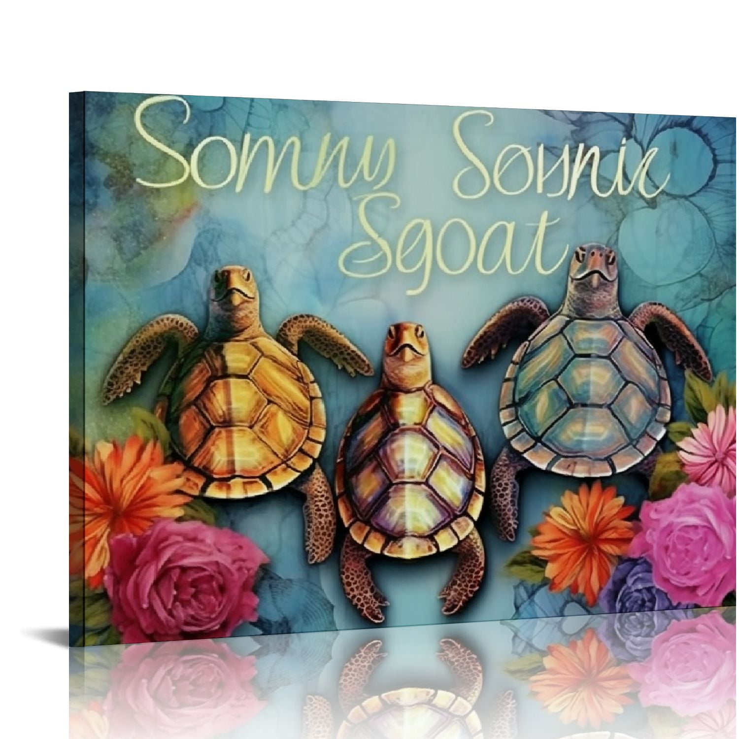 FUMJ Sea Turtle Wall Art Beach Ocean Theme Canvas Prints Christian ...