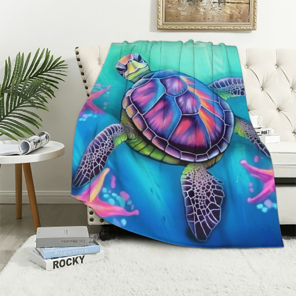 ONETECH Sea Turtles Blanket for Girls, Turtles Throw Blanket, Soft Kids ...