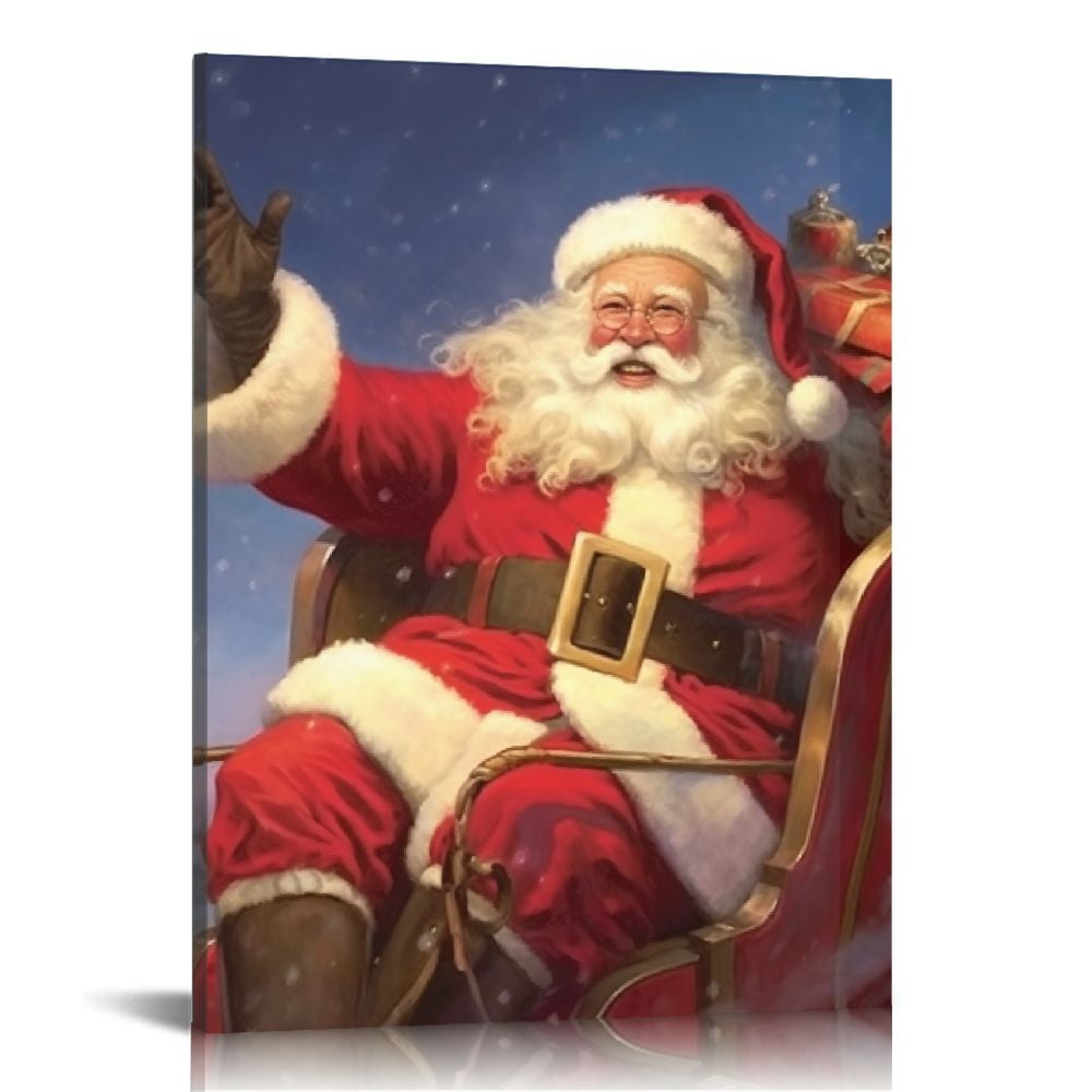 FUMJ Set of Merry Christmas Wall Art Print Santa Claus Wall Art ...