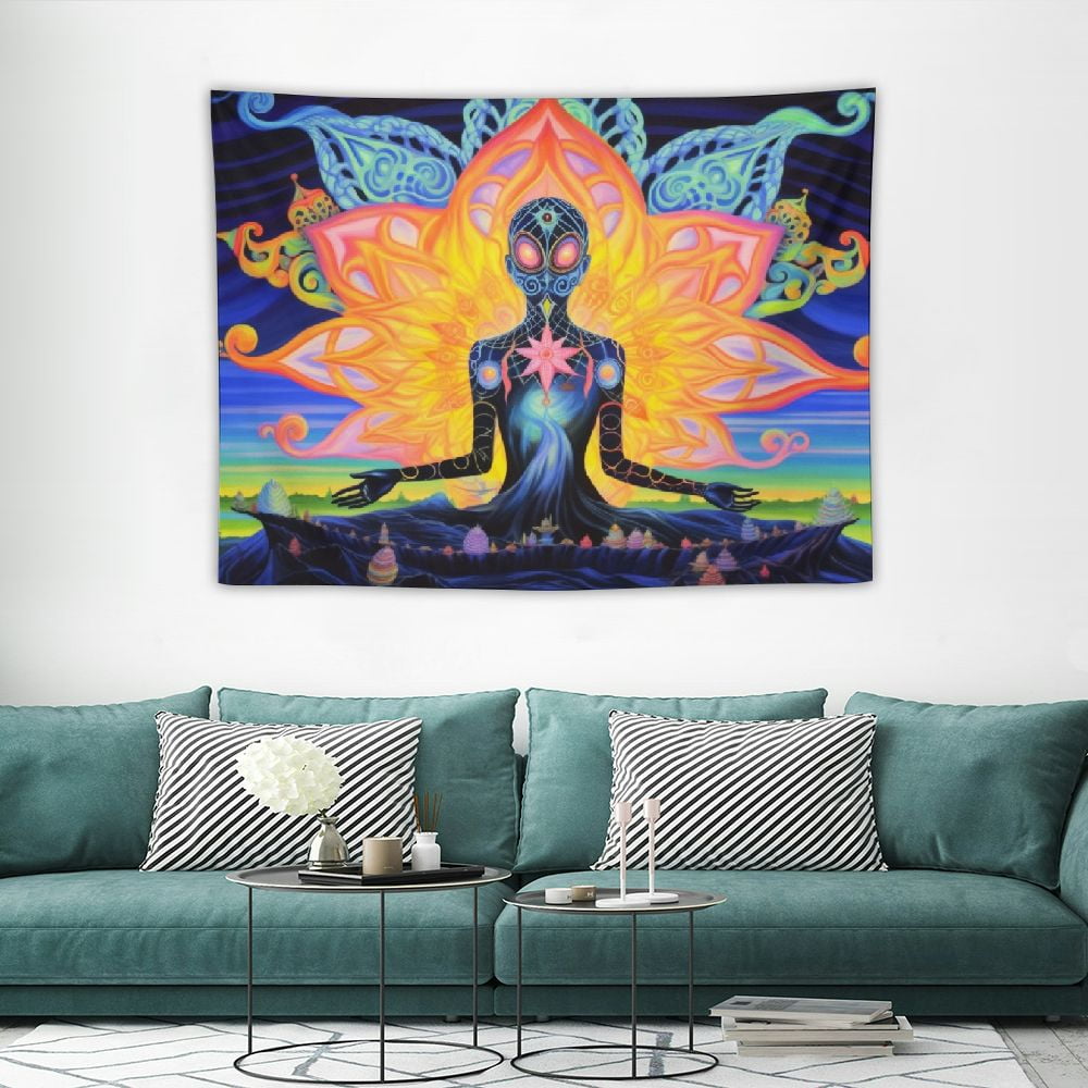 ONETECH Seven Chakra Tapestry Zen Tapestry Neon Yoga Meditation Tapestry Trippy Octopus Tapestry ...