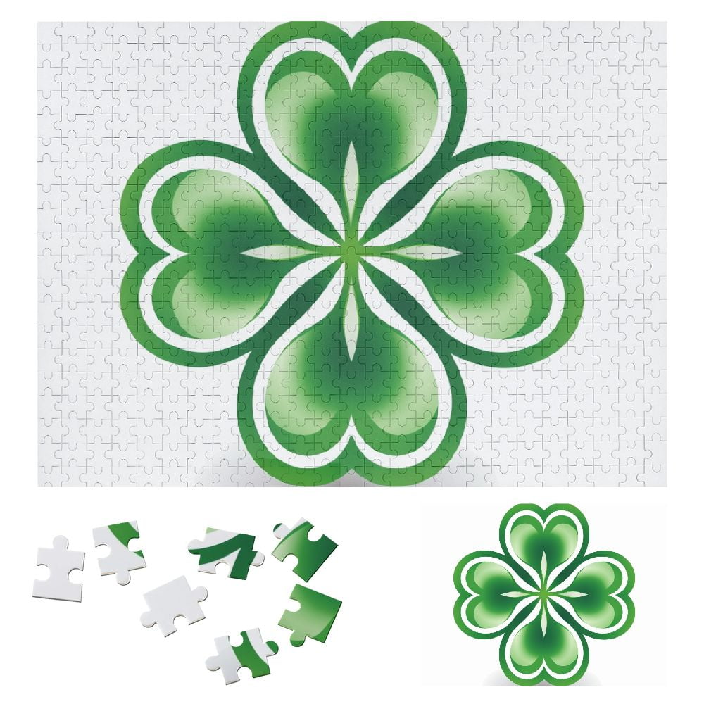 ONETECH Shamrock Celtic Knot Four Leaf Clover Wooden Puzzle for Adults ...