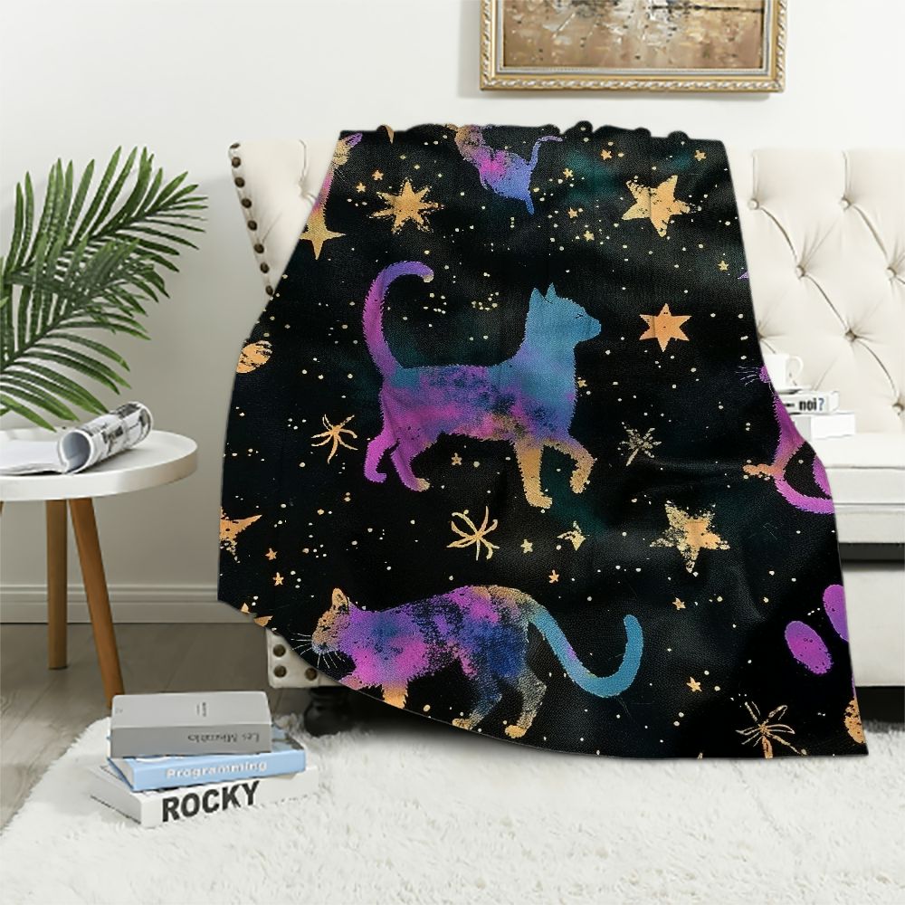 ONETECH Sherpa Blanket Lovely Blanket, Cute Kawaii Blanket Starry Sky ...