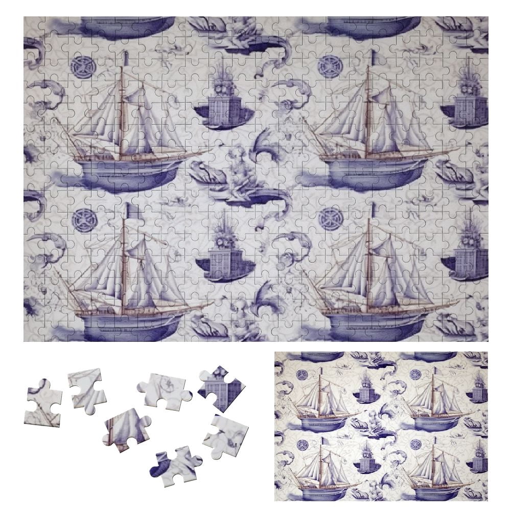 ONETECH Ships Anchors Wallpaper Wooden Jigsaw Puzzle for Adults and ...