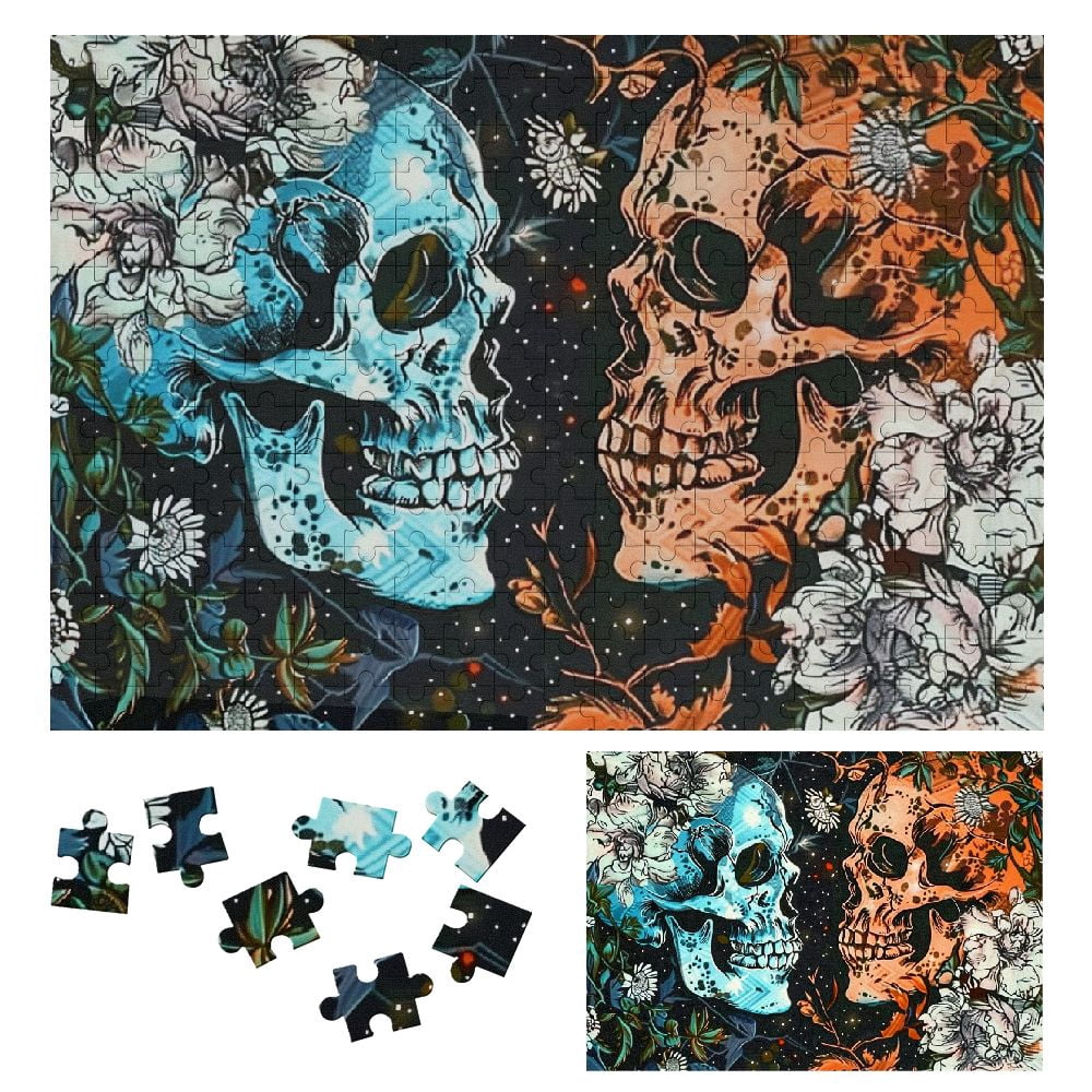 ONETECH Skull, Flowers Wooden Puzzle Challenging Difficult Wood Puzzle ...