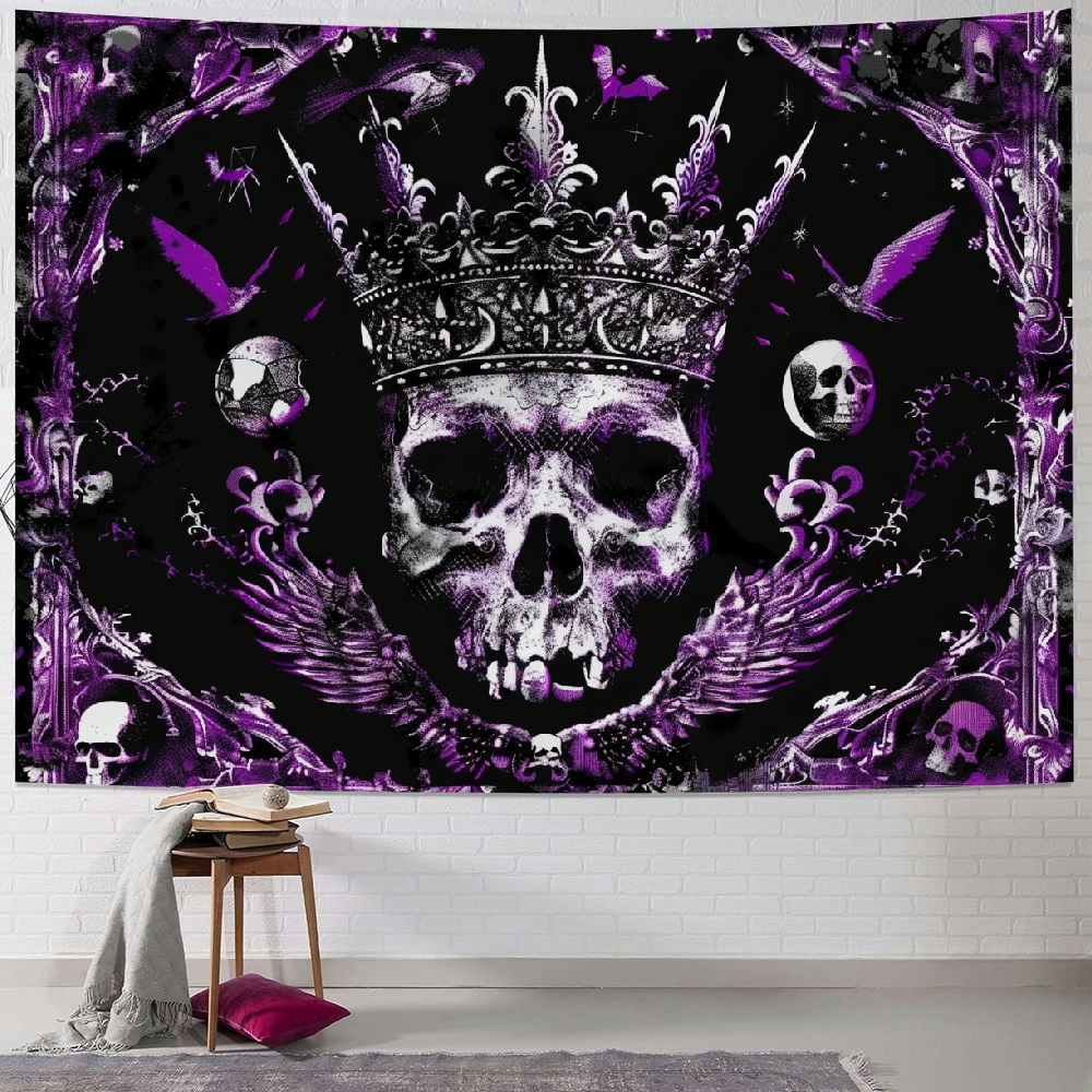 ONETECH Skull Goat Tapestry Moth Eye Tapestries Hippie Purple Snake ...