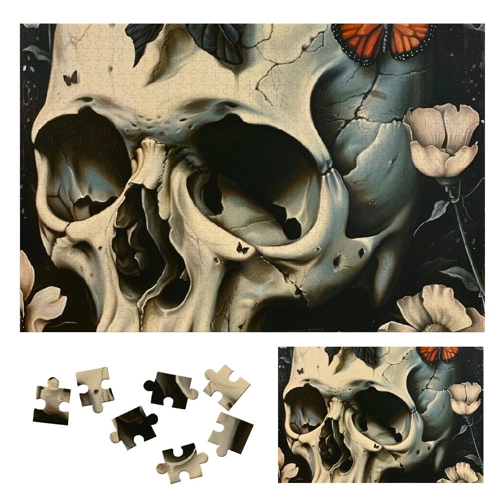 ONETECH Skull Puzzles for Adults Vintage Halloween Jigsaw Puzzle ...