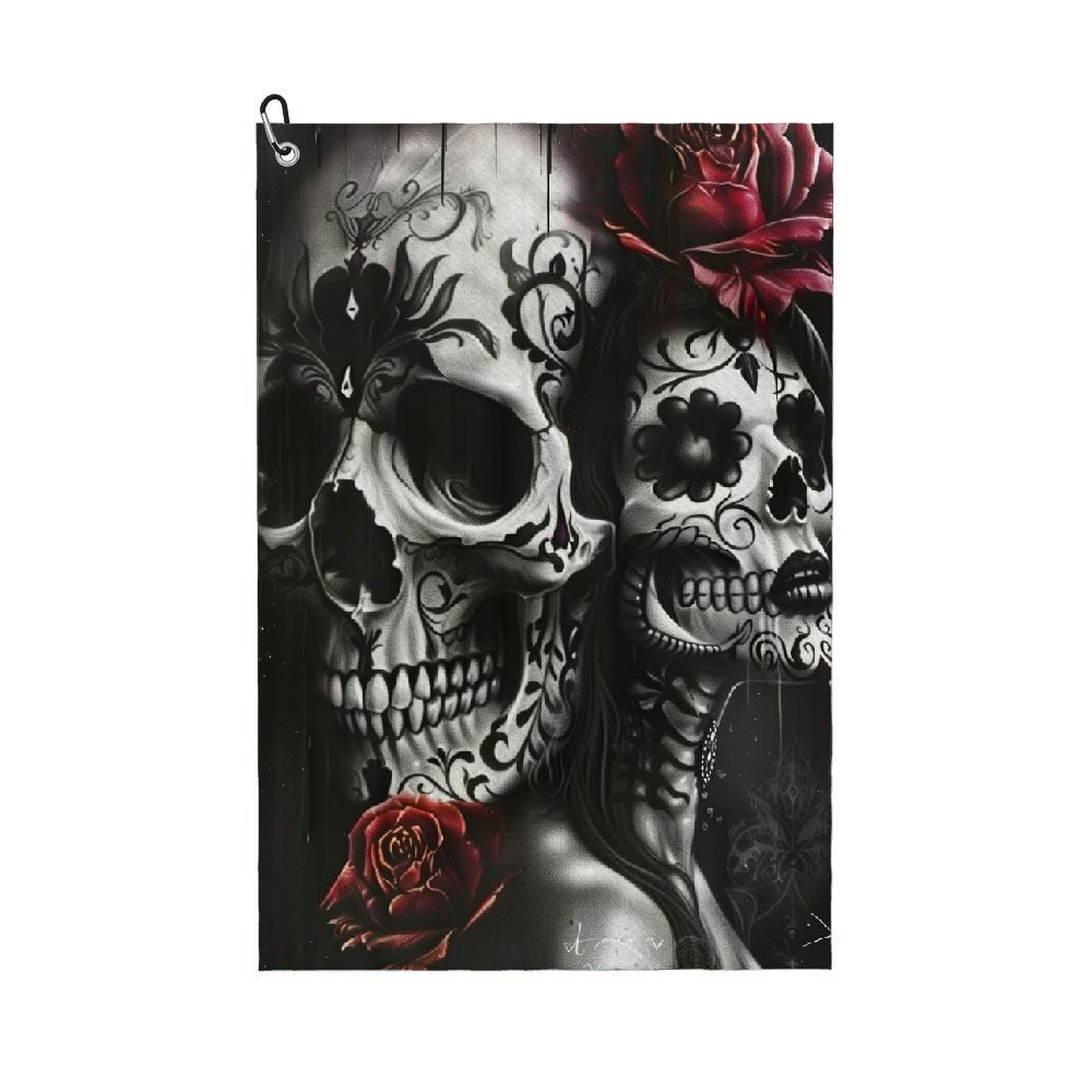 ONETECH Skull, Rose, Gothic Art Golf Towel - Premium Golf Accessories ...