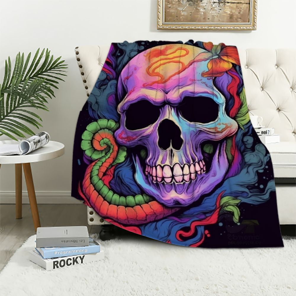 ONETECH Skull and Snake Blanket and Throws Women Gifts Plush Soft Warm ...