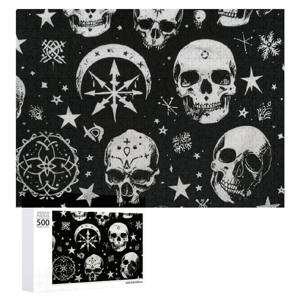 ONETECH Skulls Symbols Occult Wooden Puzzle for Adults and Kids 500 PCS ...