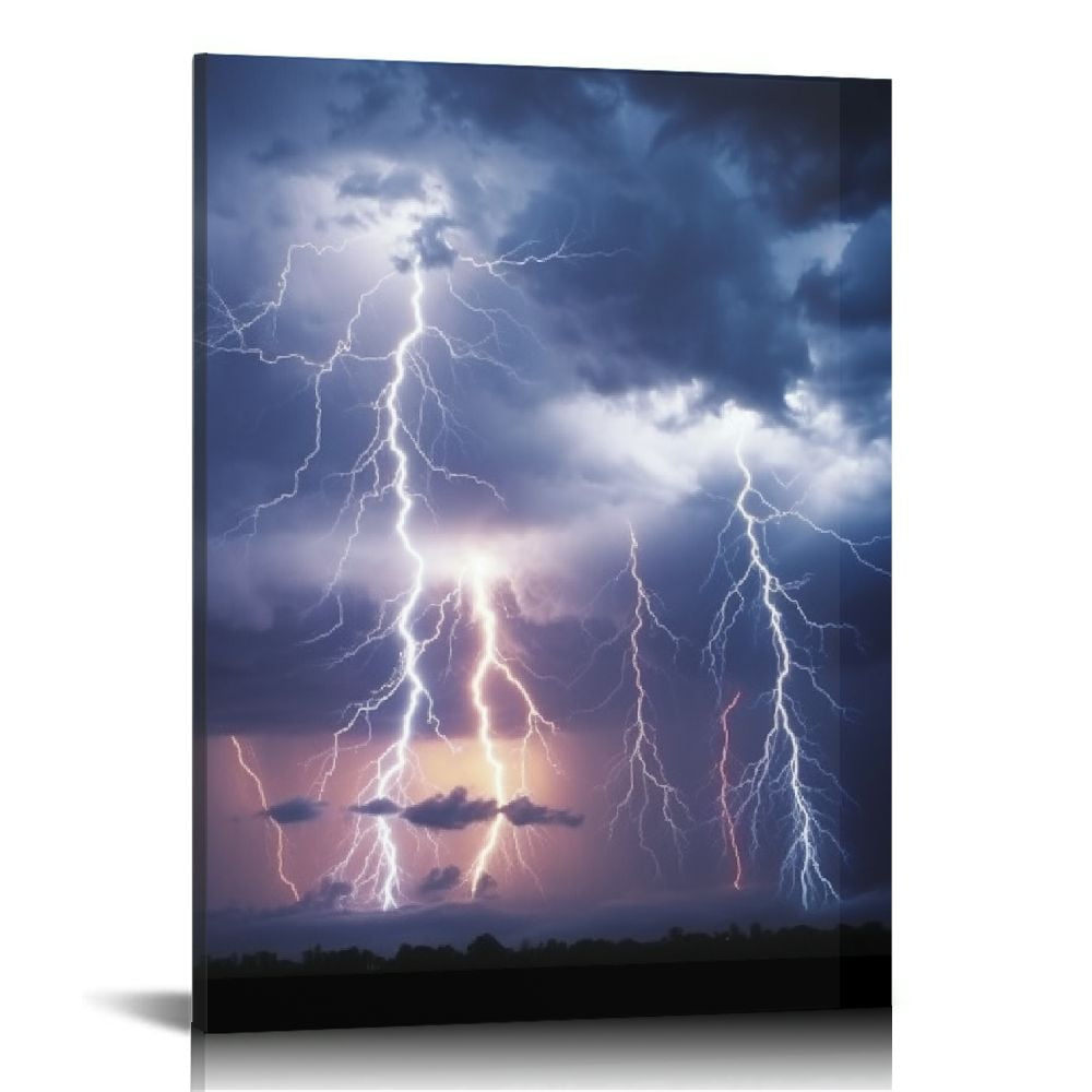 ONETECH Sky Lightning Thunderstorms Dark Cloud Room Aesthetics Posters ...