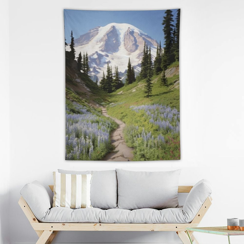 ONETECH Snow Tapestry, Mount Rainier Photo of Mountainous in Vivid ...