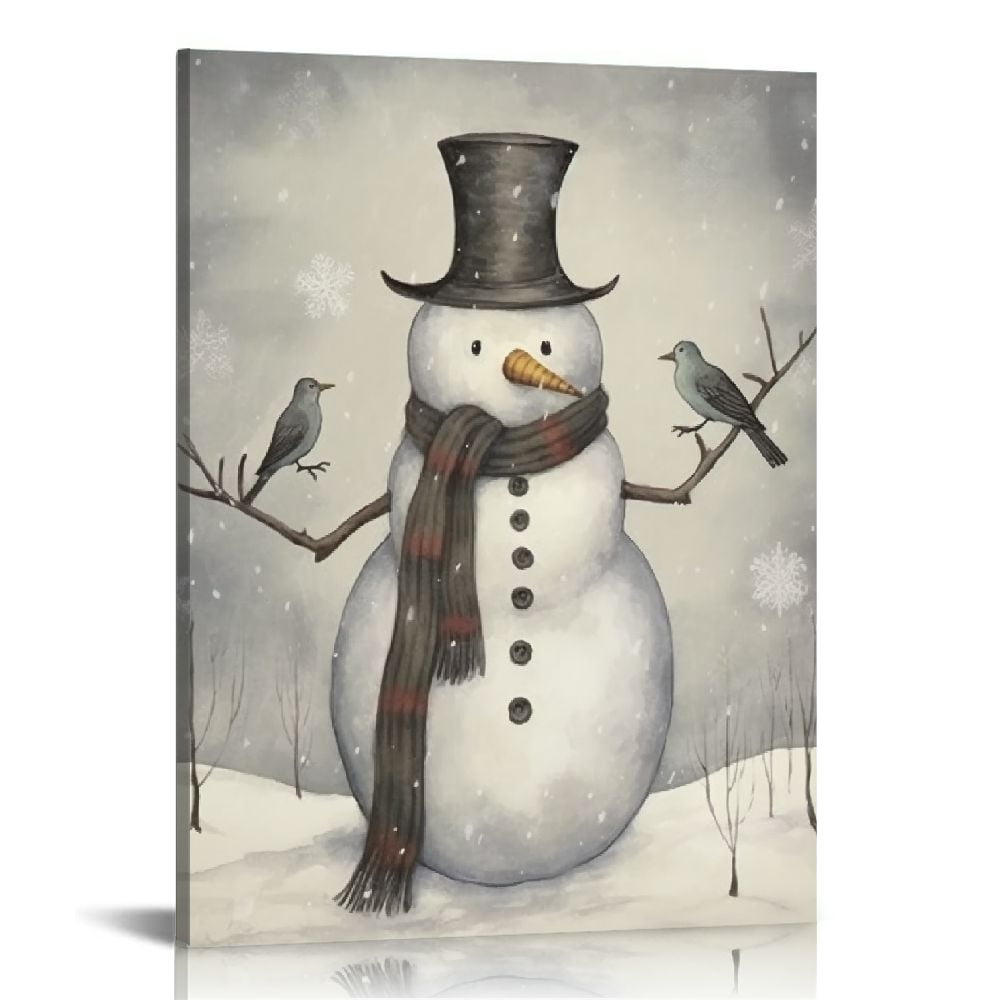ONETECH Snowman Merry Christmas Wall Art Canvas Bedroom Painting Home ...