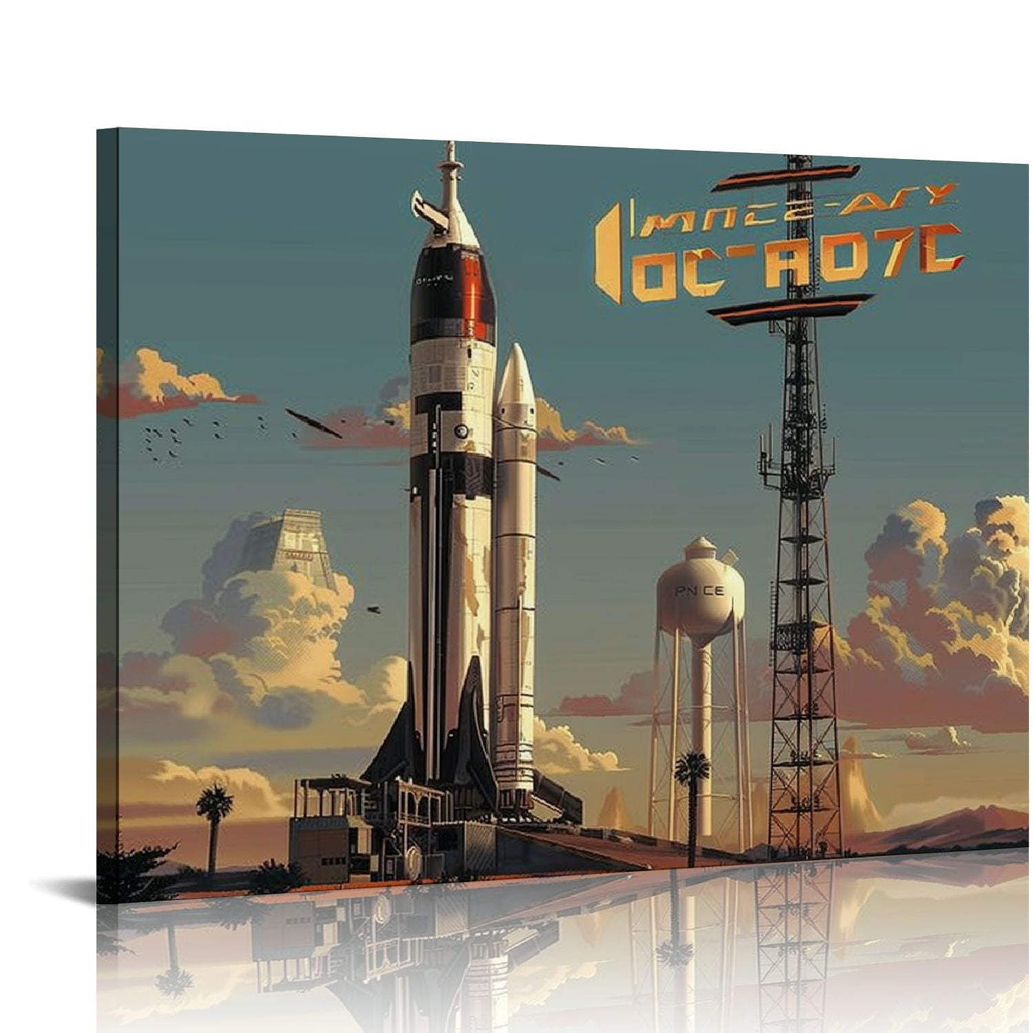 ONETECH SpaceX Starship And Saturn V Spacecraft Space Canvas Art Poster ...